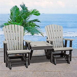 American Furniture Classics Double Center Table Glider, Light Gray