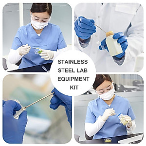 WERTYCITY 17 Pack Lab Spatula - Micro Lab Spoon/Scoop with Nickel Stainless Steel- Laboratory Mixing Spatula Sampling Spoon for Powders Gel Cap Filler, Capsule Filler 0 00