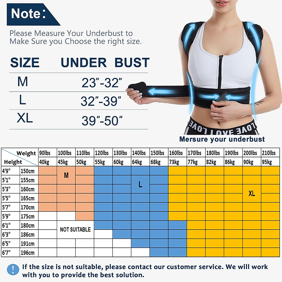 Mercase Posture Corrector for Men and Women, Posture Brace for Back,Shoulders,Hunchback Scoliosis Correction, Adjustable and Comfortable, Large(32-39 inches)