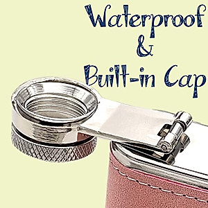 Bridesmaids Proposal Gift For Wedding, Stainless Steel & Leather Flask 8 Oz, Leakproof & Stamped With Team Bride. For Bachelorette Party Favors or bridesmaids Gift Boxes. (Sand Pink, 5)