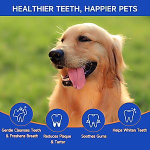 CEMOON Pet Teeth Cleaning Finger Wipes for Dogs & Cats, Freshens Breath by Reducing Plaque and Tartar, Disposable Dental & Gum Care Pet Wipes, No-Rinse Teeth Cleaning Dog Finger Toothbrush, 50 Count