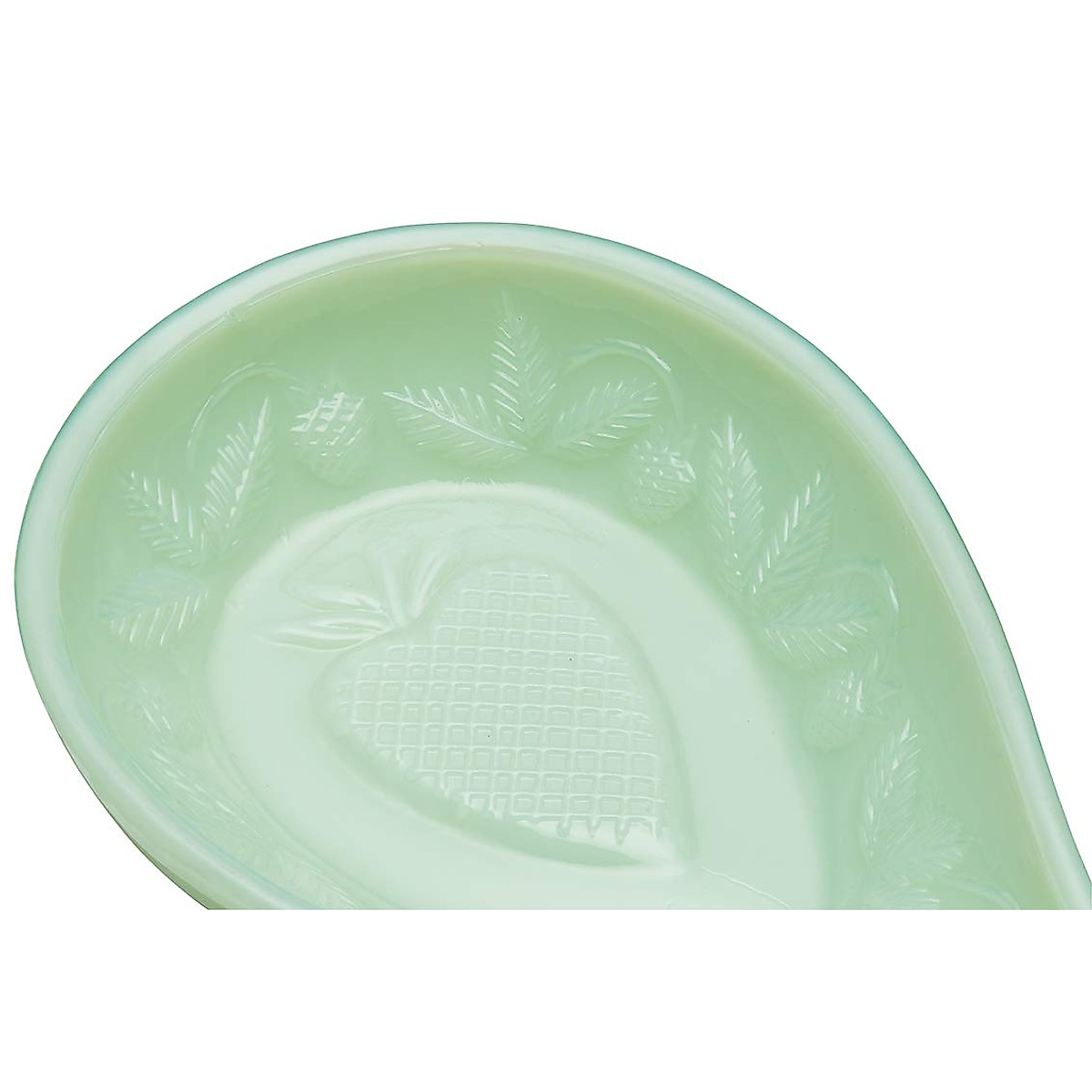 KitchenCraft Spoon Rest, Vintage Style Milk Glass, Jade Green,20.5 x 9 cm