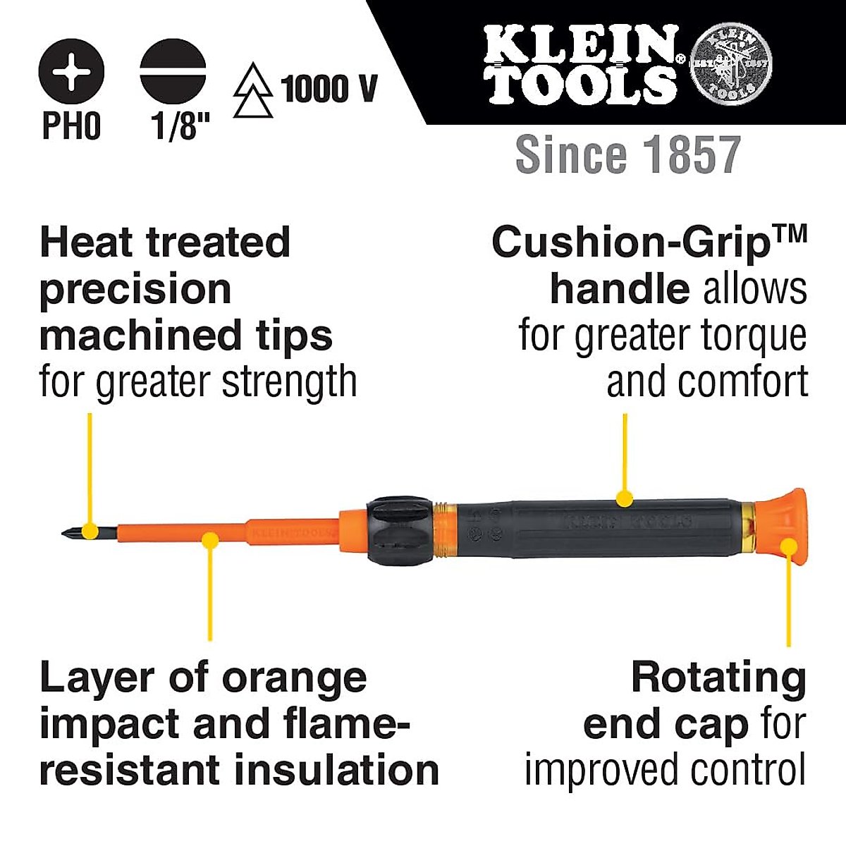 Klein Tools 2-in-1 Precision Screwdriver Set with Insulated Phillips and Slotted Bits + 4-in-1 Electronics Pocket Screwdriver