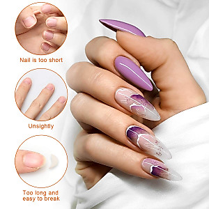 AHIER Gold Horseshoe Nail Forms, 200PCS Nail Extension Tips and UV Gel Guide Stickers