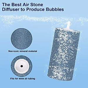 Simple Deluxe 4 X 2 Inch Large Air Stone Cylinder for Fish & Plant in Aquarium and Hydroponics Air Pump, 10 Pack