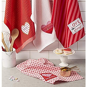 DII Valentine's Day Collection Kitchen, Dishtowel Set, 18X28, Love, 4 Piece
