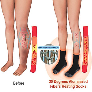 Miurixo 3 Pairs 35 Degrees Aluminized Fibers Supersoft Socks - Ultimate Comfort Socks, 35 Degrees Below Thermal Socks, Below Zero Winter Ultimate Comfort Socks, Eliminate Swelling (Long)