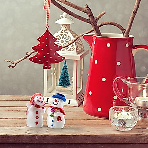 KUUQA Mini Christmas Trees Bottle Brush Trees with Snowmen Reindeer, 31Pcs Christmas Village Sets Village Accessories Ornaments for Christmas Decorations Indoor Village Display Platforms Winter Decor