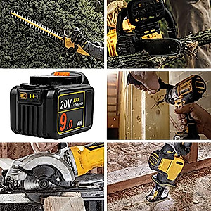 TREE.NB DCB209 20V 9000mAh Battery Replacement for Dewalt N123283 DCB201-2 DCB200 DCB203 DCB204 DCB206 DCB181-XJ DCB181 DCB180 20V DCF/DCD/DCG/DCS Series Cordless Tools with LED Indicator