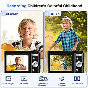 4K Digital Camera for Kids Usvnvllun FHD 48MP Vlogging Camera with 32 GB Card,2.8" LCD Screen,16X Digital Zoom,Rechargeable Electronic Compact Portable Mini Kids Camera for Teens,Students,Children