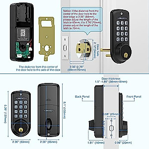 Aibocn Door Lock with keypad, Electronic Keypad Deadbolt, Keyless Entry Door Lock with Auto-Lock, Anti-Peeping Password, Easy to Install and Program, Smart Lock for Home Bedroom Garage
