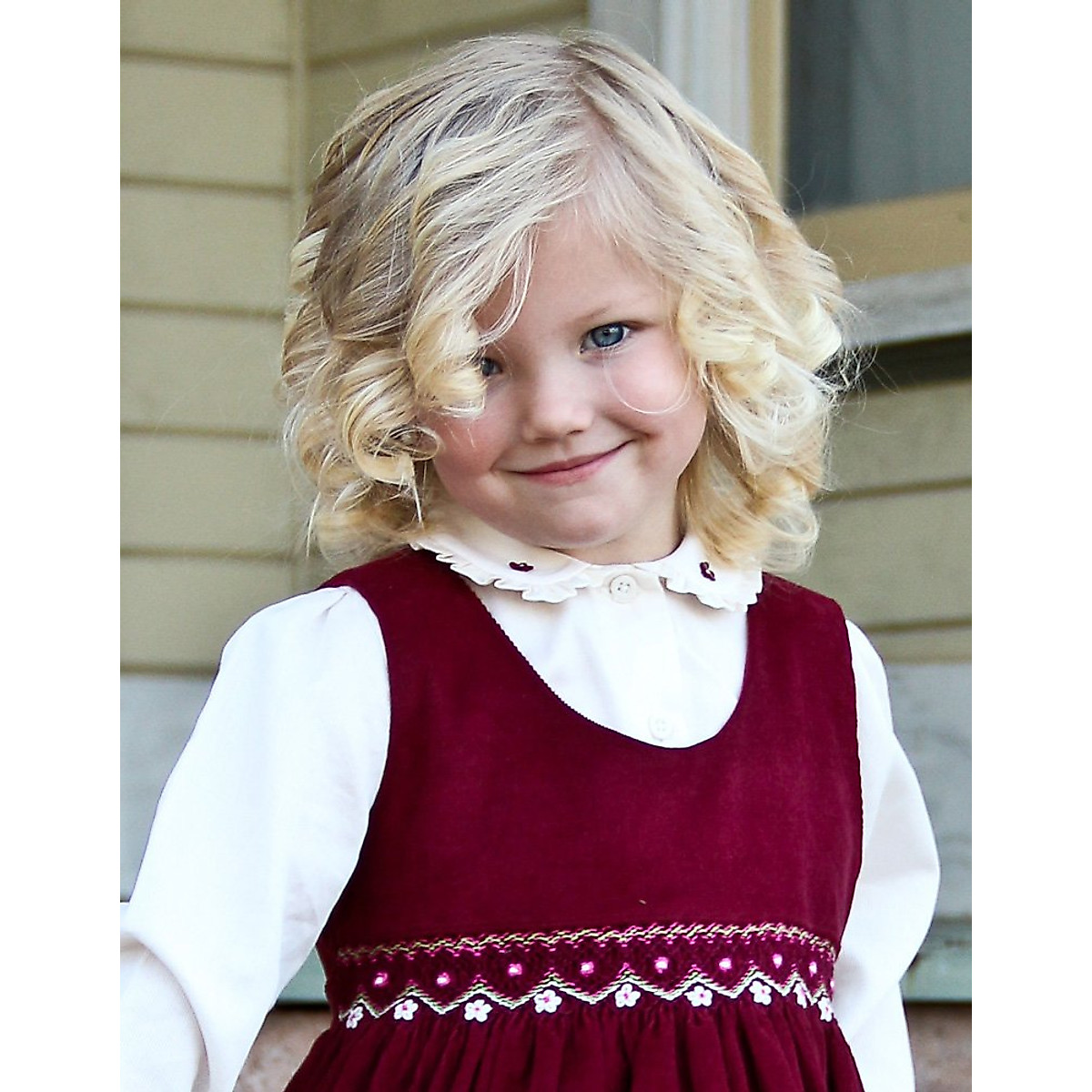 Carouselwear Baby Girls Fall Winter Corduroy Smocked Dress Holiday Infant Clothes Burgundy