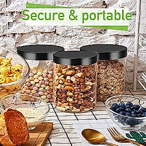 Aoeoe 32 Pack Plastic Jars with Lids, 8 oz Plastic Mason Jars, Clear Slime Containers, Round Storage Jars Bulk, Wide-Mouth Jars for Kitchen and Household Food Storage of Dry Goods, Creams and More