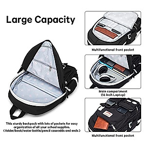 Laptop Backpack can hold 15.6 Inch Bag College Backpack Travel Daypack for Overnight Backpack suitable for Women (Black)