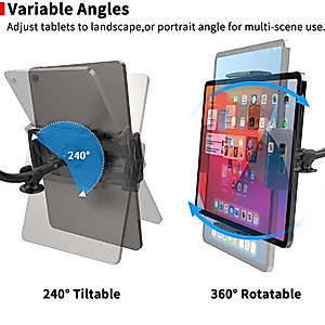 APPS2Car Tablet Car Mount for iPad Truck Holder Long Arm Extension Strong Suction Cup Windshield Mount for 7-11 Inch Tablet iPad Pro Air Mini iPhone