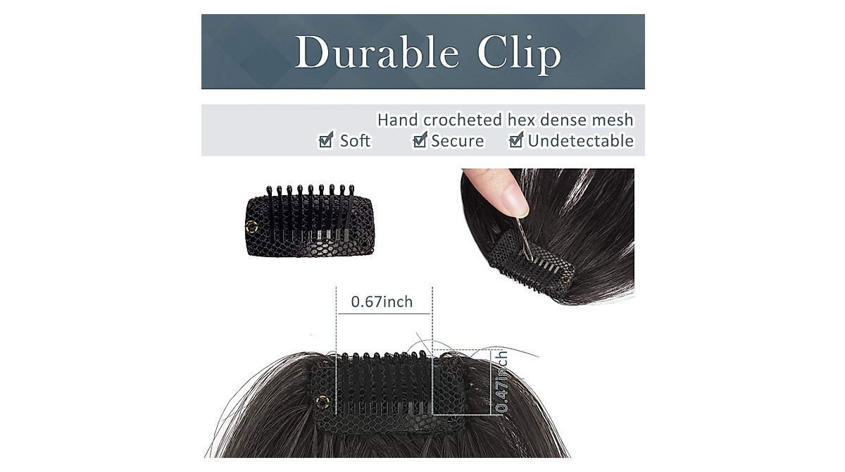 BARSDAR Human Hair Clip-in Bangs for a Natural Look - Easy to Wear