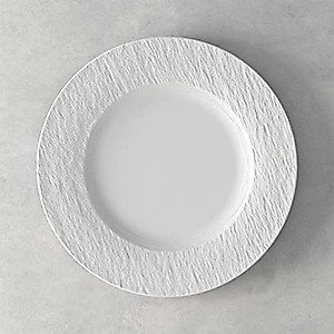 Villeroy & Boch Manufacture Rock Blanc 12-Piece Dinnerware Set, Service for 4, Plates & Bowls, Premium Porcelain, Made in Germany, White, Large