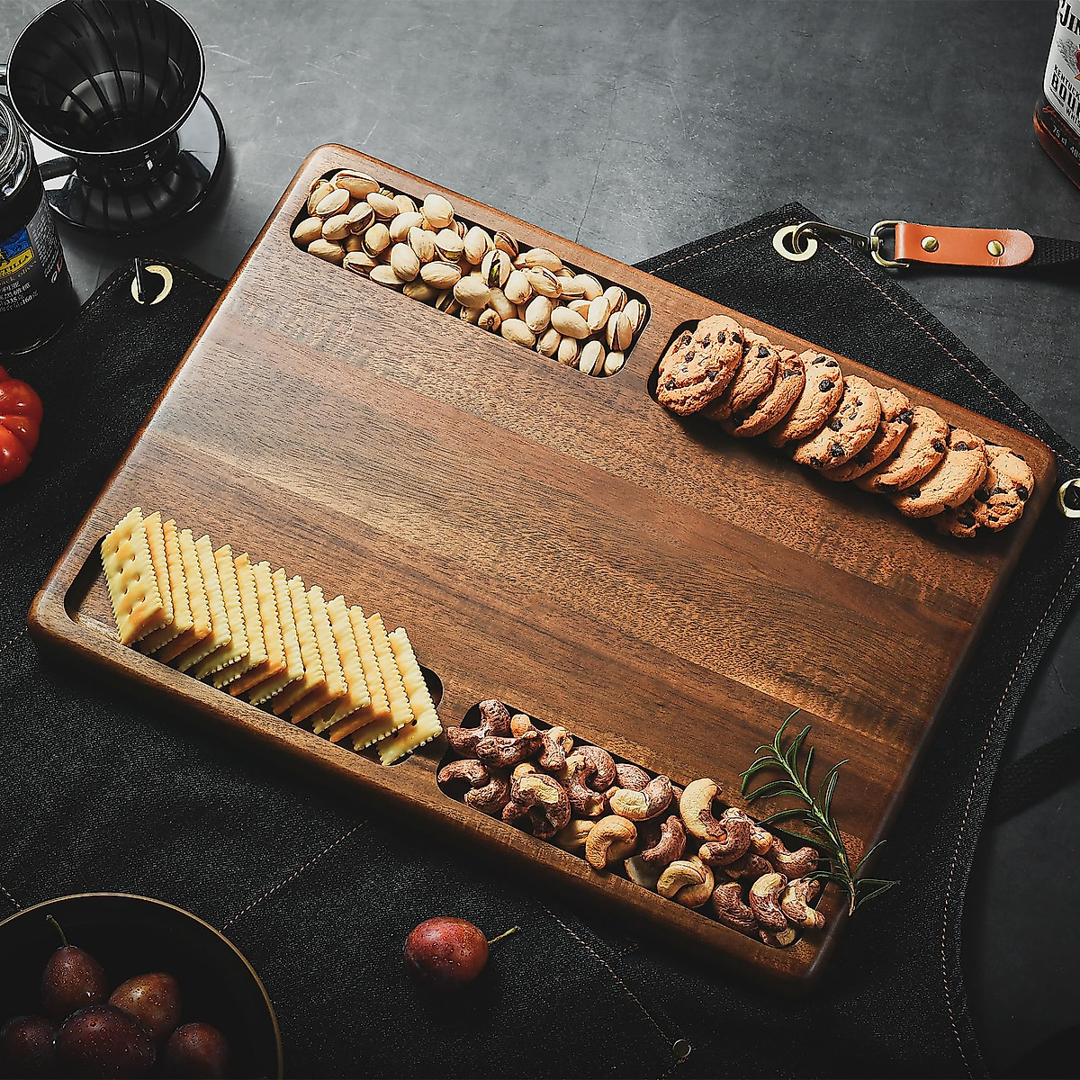 Shanik Premium Charcuterie Board -Cheese and Meat Board, Double-Sided Serving Tray and Cutting Board