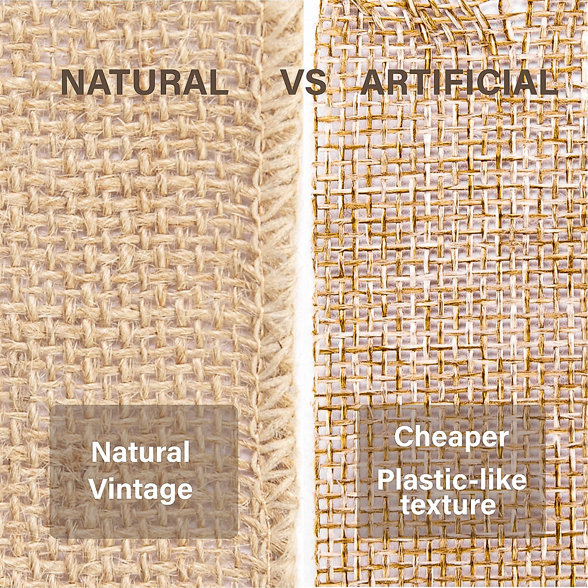 Vitalizart Wired Burlap Ribbon 1.5 in x 20 Yd Burgundy Natural Jute Ribbon for Crafts,Christmas Decoration,Wreaths, Gift Wrapping