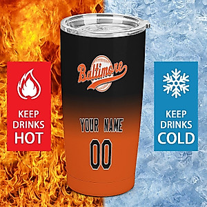 Custom Car Tumbler,Tumblers Stainless Steel 20.8oz,Personalized Baseball Cup,Sports Travel Coffee Mug,Customized Presents Gifts for Mother's Day Friends Fan Players Coach Lovers,Custom Number and Name