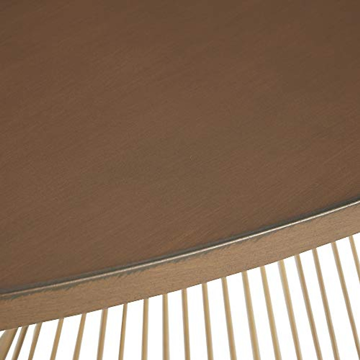 INK+IVY Mercer Dining Oval Solid Wood Tabletop, Metal Wire Frame Base Mid-Century Modern Style Dinner Tables, 70" Wide, Bronze