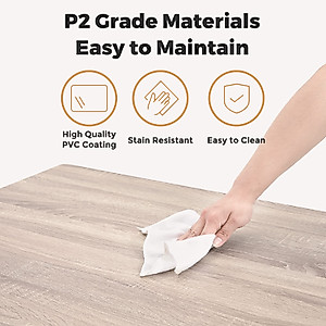 REHOOPEX Dining Table Set for 4, 5-Piece Kitchen Table and Chairs for 4, Metal Frame with Wood Top, Modern Small Dining Table Set Ideal for Dining Room, Small Space, Apartment (Black+Wood)