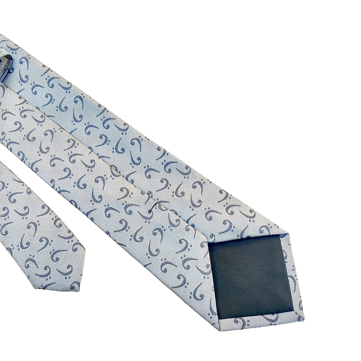 Aeiniwer Men's Bass Clef Necktie - Bassist Gift - Bass player gift - Bassplayer gift - Musician Gift - Bassist neck tie