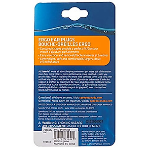 Speedo Unisex-Adult Swim Training Ergo Ear Plugs Silver