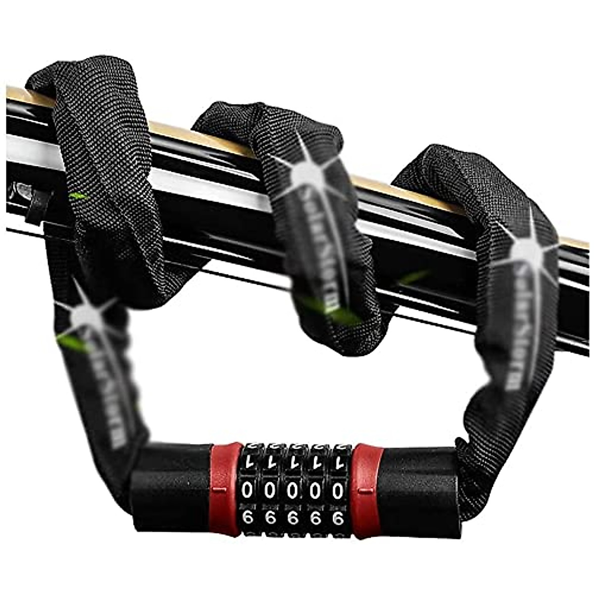 VIGAT Bicycle Lock, Safe Anti-Theft Bicycle Password Chain Lock-No Key Needed, Suitable for Bicycle, Motorcycle, Electric Car, Gate Lock(Size:60cm)