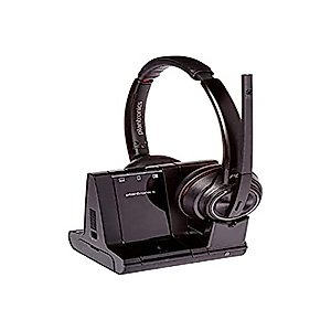 Plantronics - Savi 8220 Office Wireless DECT Headset (Poly) - Dual Ear (Stereo) - Compatible to connect to PC/Mac or to Cell Phone via Bluetooth - Works with Teams (Certified), Zoom