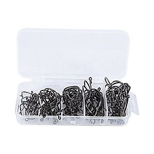 EVTSCAN 100PCS/Box Fishing Crank Hook High Carbon Steel Offset Lure Jig Worm Fishing Accessories Tools
