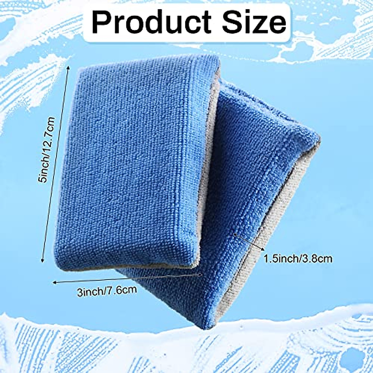 Tallew 24 Pieces Blue and Gray Thin Microfiber Ceramic Coating Applicator Sponge Car Wash Pads Cleaning Pads for Applying Wax