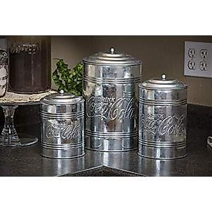 Tablecraft Galvanized Storage Canister with Lid, 5.5" x 9.25" (88 oz), Silver