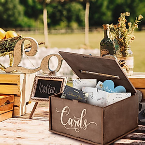 MISTOD Wooden Wedding Card Box with Slot, Farmhouse Wedding Decoration for Reception, Card Box with Lid for Wedding Gifts & Money | Baby & Bridal Shower
