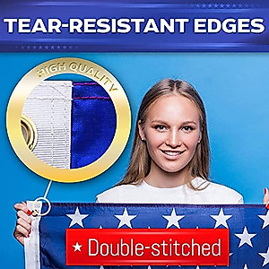 American Flag Outdoor Heavy Duty, Thickened, US Flag, American Flag 3x5 FT Durable, All Weather Nylon, UV Fade Proof, Flag Outdoor High Wind - Patriotic Decorations, Double Stitched & Brass Grommets