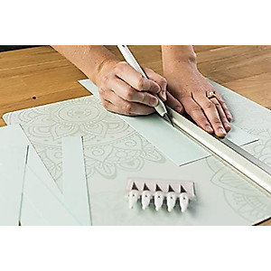 Cricut Metal Ruler - Safety Cutting Ruler for Use with Rotary Cutters, Cricut TrueControl knife, Xacto knife - Great For Quilting, Scrapbooking, Crafting and Paper Cutting - 18", [Mint]