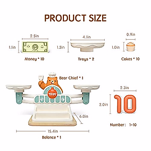 TOP BRIGHT Balance Math Game for Kids, Preschool Math Games for Kids Ages 3-5, STEM Montessori Toys for 2 3 4 Year Old Girls Boys Gifts