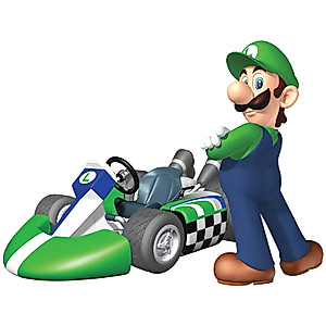 6 Inch Luigi Super Mario Kart Wii Bros Brothers Removable Wall Decal Sticker Art Nintendo 64 SNES Home Kids Room Decor Decoration - 6 by 4 1/2 inches