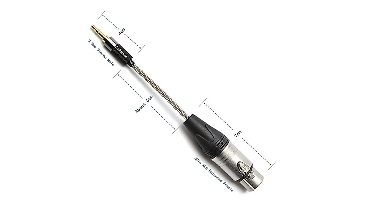 GUCraftsman 3.5mm to XLR Headphone Adapter for HiFi Audio