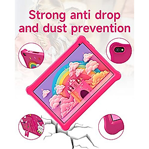 COOPERS Kids Tablet 10 inch, Android Tablets for Kids 32GB ROM 512GB Expand, Parental Control Toddler Tablet, GMS Certified, Kids Software Pre-Installed, WiFi, Dual Camera,with Shockproof Case, Red