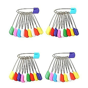 Baby bells 120 Pcs Diaper Pins - Sturdy, Stainless Steel Diaper Nappy Pins with Safe Locking Closures - Use for Special Events, Crafts or Colorful Laundry Pins
