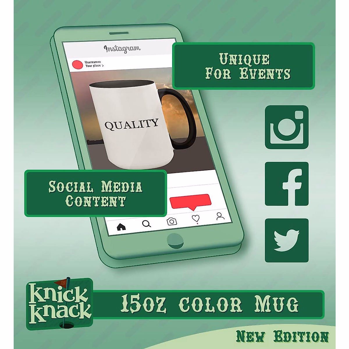 Knick Knack Gifts got heckle? - 15oz Ceramic Colored Inside & Handle Coffee Mug Cup, Black