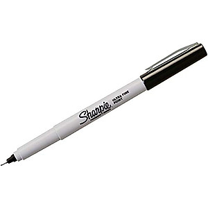 Sharpie 37101PP Black Ultra Fine Point Permanent Marker; Proudly Permanent Ink Marks On Paper, Plastic, Metal and Most Other Surfaces; Intensely Brilliant Colors Create Eye-popping