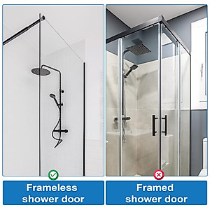 NQEUEPN 2pcs Shower Door Hooks, Frameless Glass Shower Door Towel Hooks 304 Stainless Steel No-Drill Over Door Shower Towel Hanger Rack for Bathroom Loofah Bathing Suits (Silver)