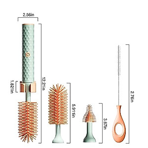 QIUXQIU Electric Bottle Brush Baby Bottle Brush Nipple Brush Straw Cleaner Brush,Rechargeable Battery Electric Baby Bottle Cleaner,for Pregnant Women and New Mom (Blue)