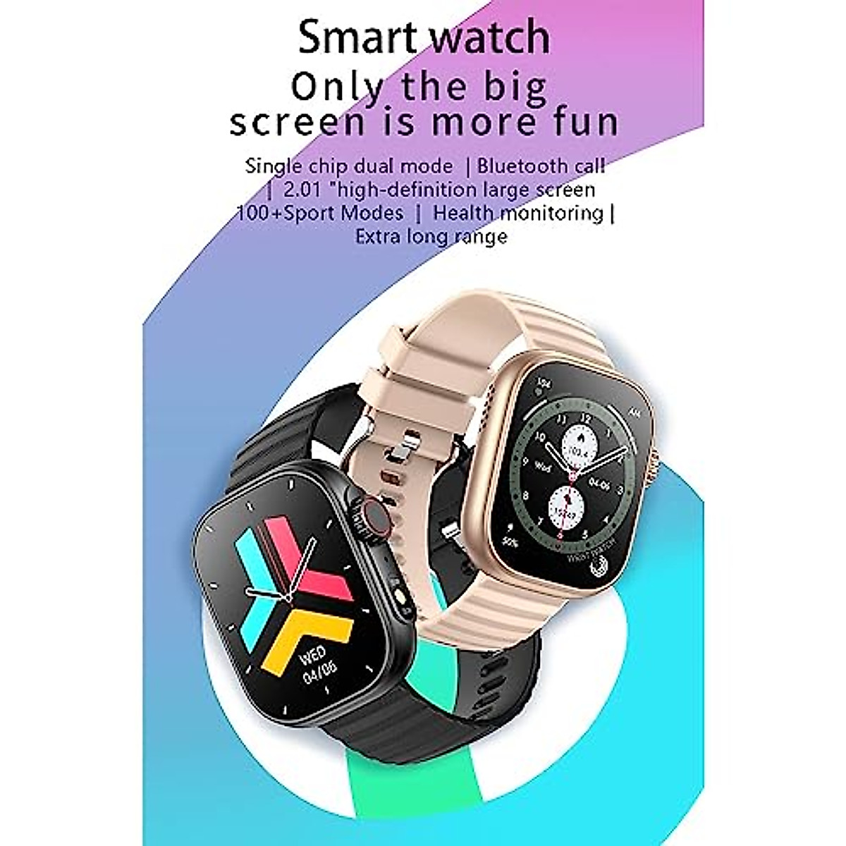 ZW39 Smart Watch for Men Women, Fitness Tracker Watches with Blood Pressure/Blood Oxygen/Heart Rate/Sleep Monitor, 2" Touch Screen Bluetooth Sports Smartwatch Compatible with Android iPhone (Gold)