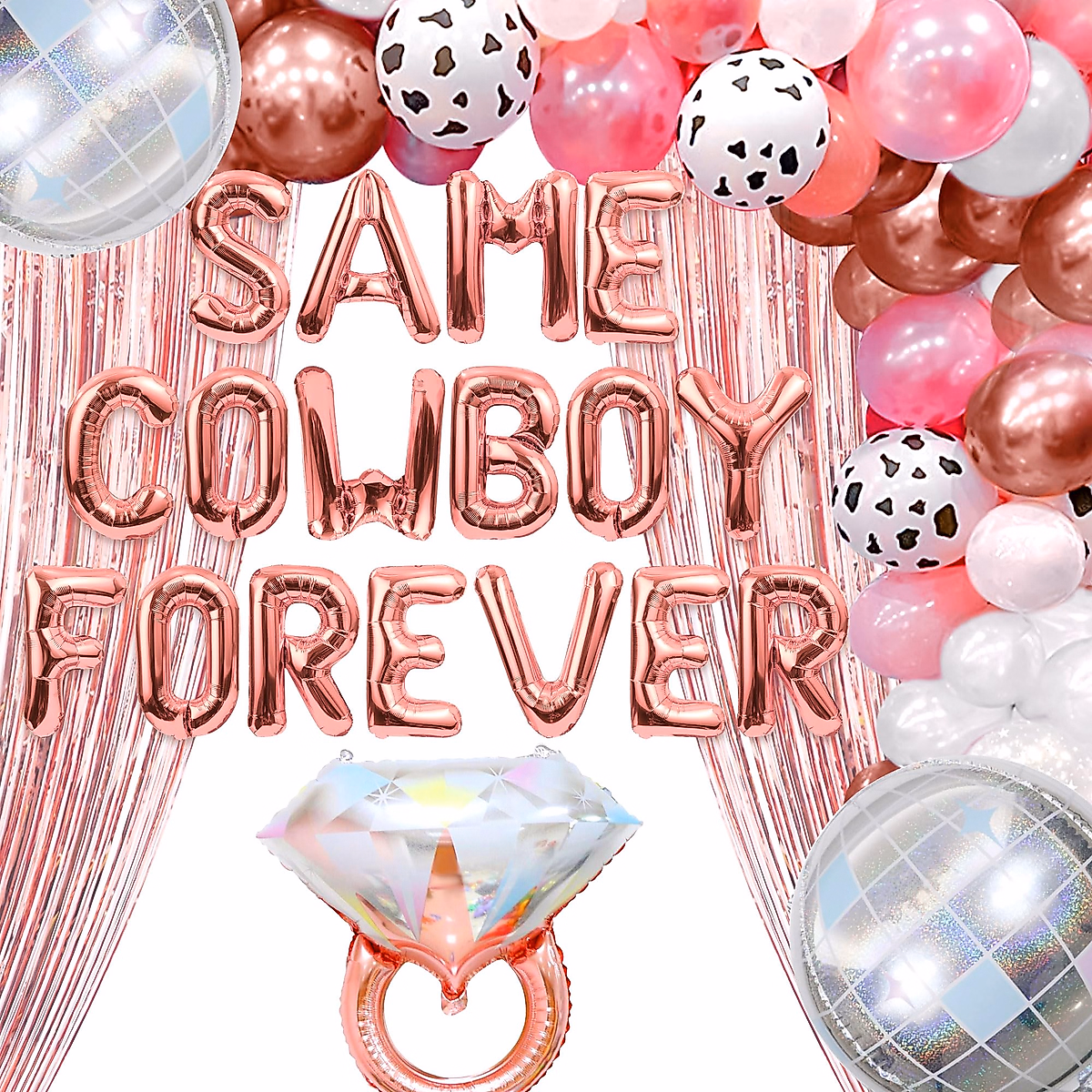 JeVenis Same Cowboy Forever Balloons Same Cowboy Forever Bachelorette Decoration Western Bachelorette Party Decorations Cowgirl Nashville Bridal Shower Supplies