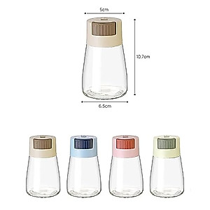 Salt and Pepper Shakers Precise Quantitative Push Type, Quantitative Seasoning Bottle, Salt and Pepper Shaker Set, Glass Salt Dispenser, 0.02 Ounce Metering Salt Shaker (B 2PCS)