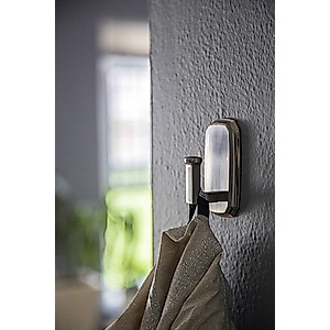 HIGH & MIGHTY 515804 Decorative Metal Hook, Easy Tool-Free Dry Wall Installation, Scalloped, Holds up to 25lb, Satin Nickel