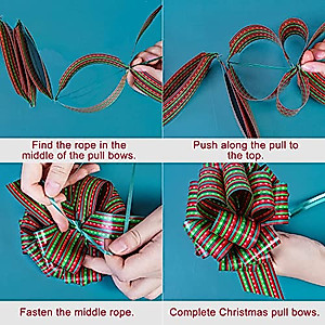 12 PCS Christmas Bows for Gift Wrapping, Large Pull Bows for Present, Accessory for Xmas Gifts, Bouquet, Basket, Bottles Gifts Decoration, Gift Wrapping and Present Decor